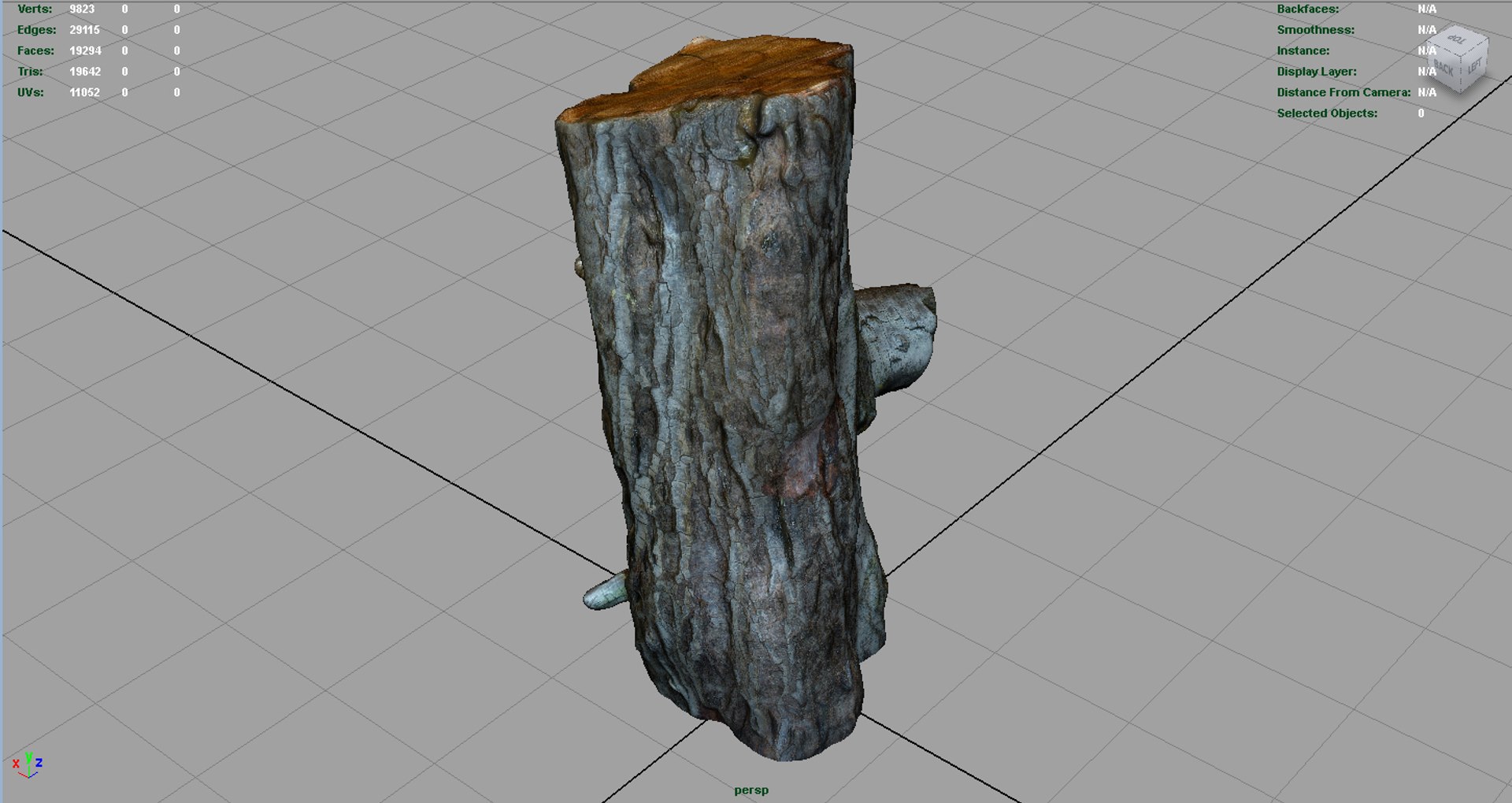 Realistic Wood Log Fbx