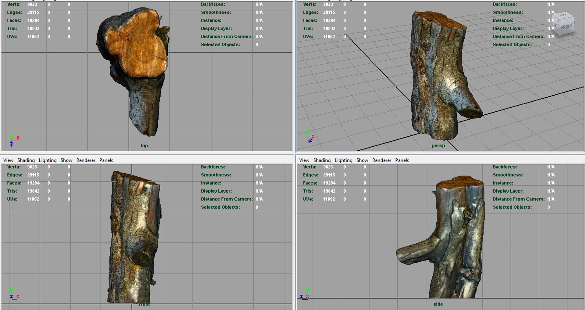 Realistic Wood Log Fbx