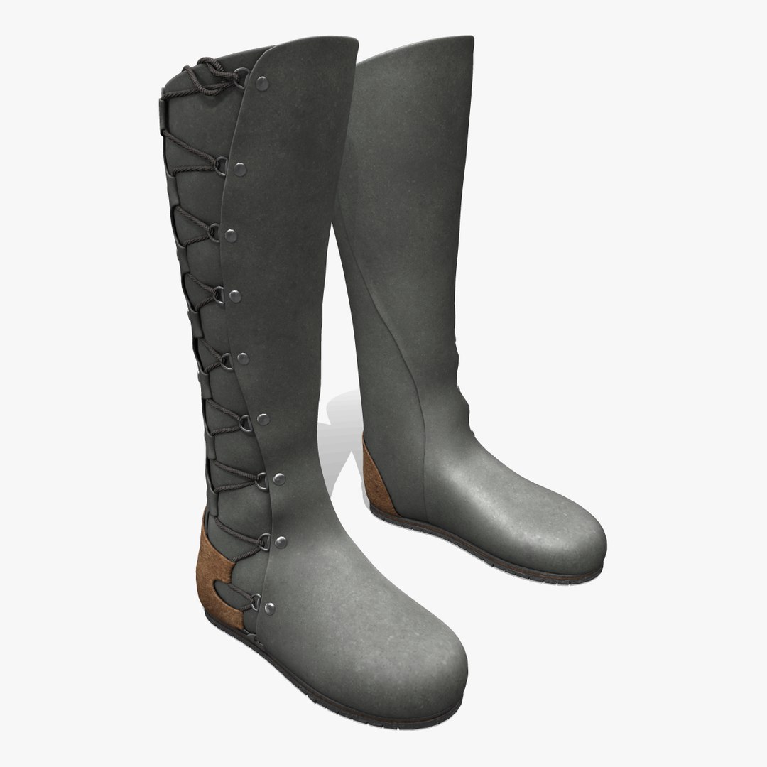 3D High Boots Lace-Up Long Boots With Chunky Block Heels - TurboSquid ...