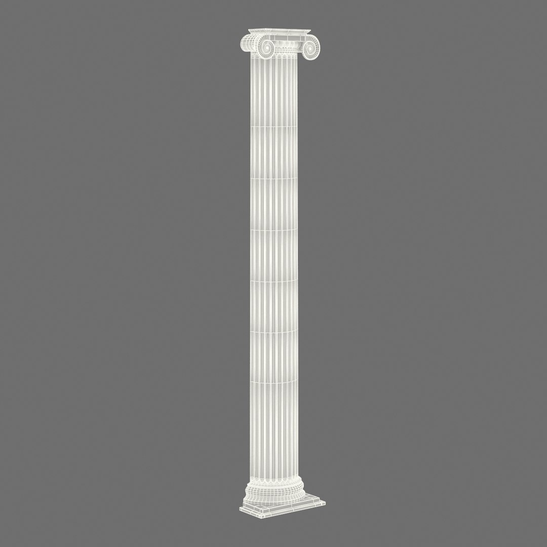 pilaster ionic greco roman 3d c4d