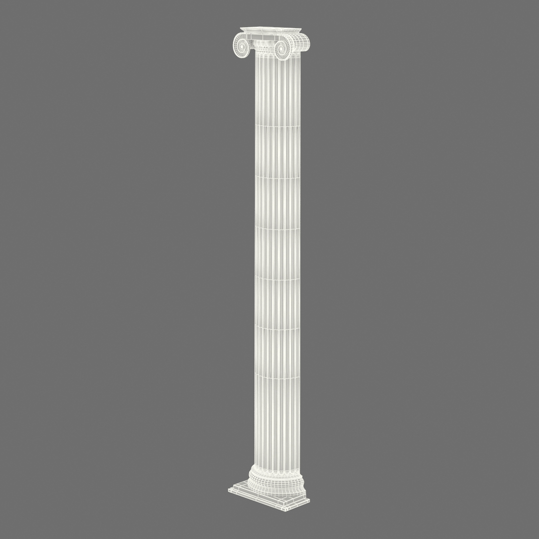 Pilaster Ionic Greco Roman 3d C4d