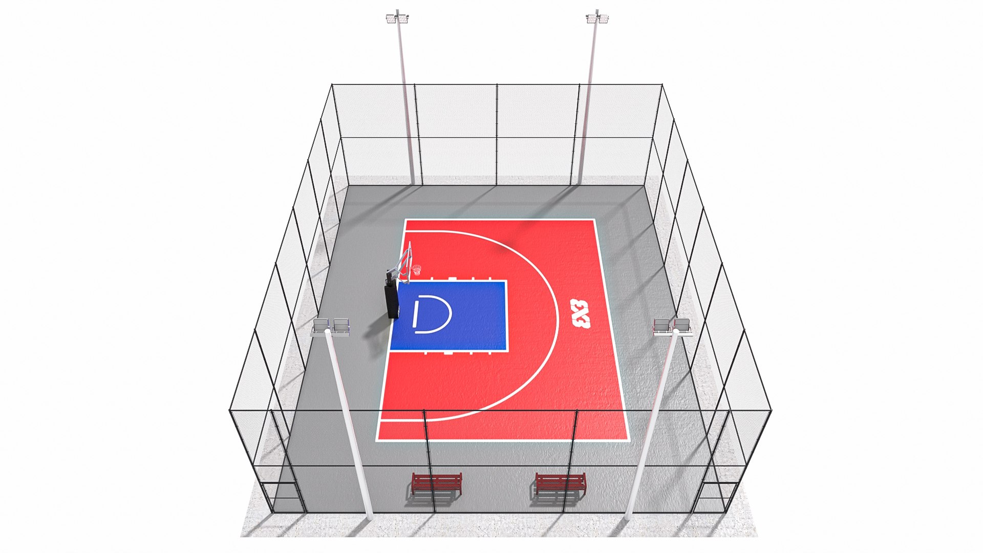Basketball 3x3 Court 03 Model - TurboSquid 2303477