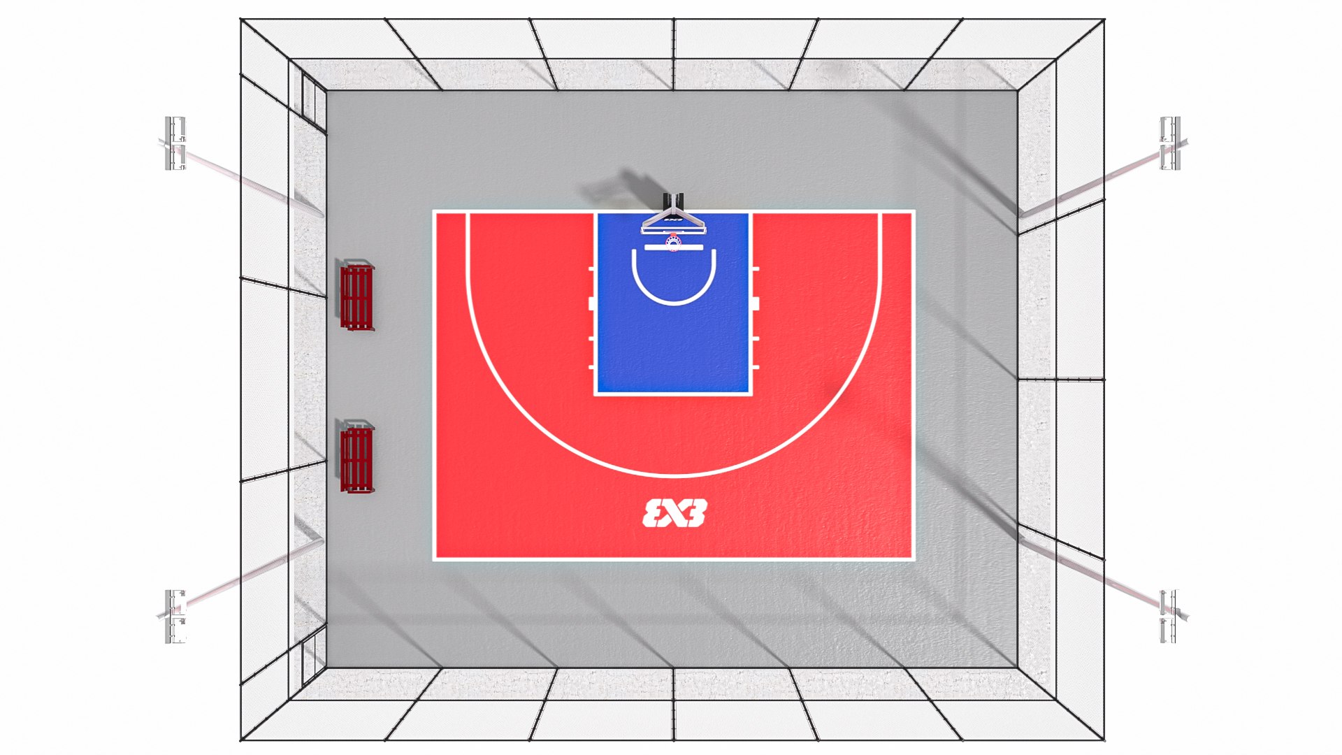 Basketball 3x3 Court 03 Model - TurboSquid 2303477