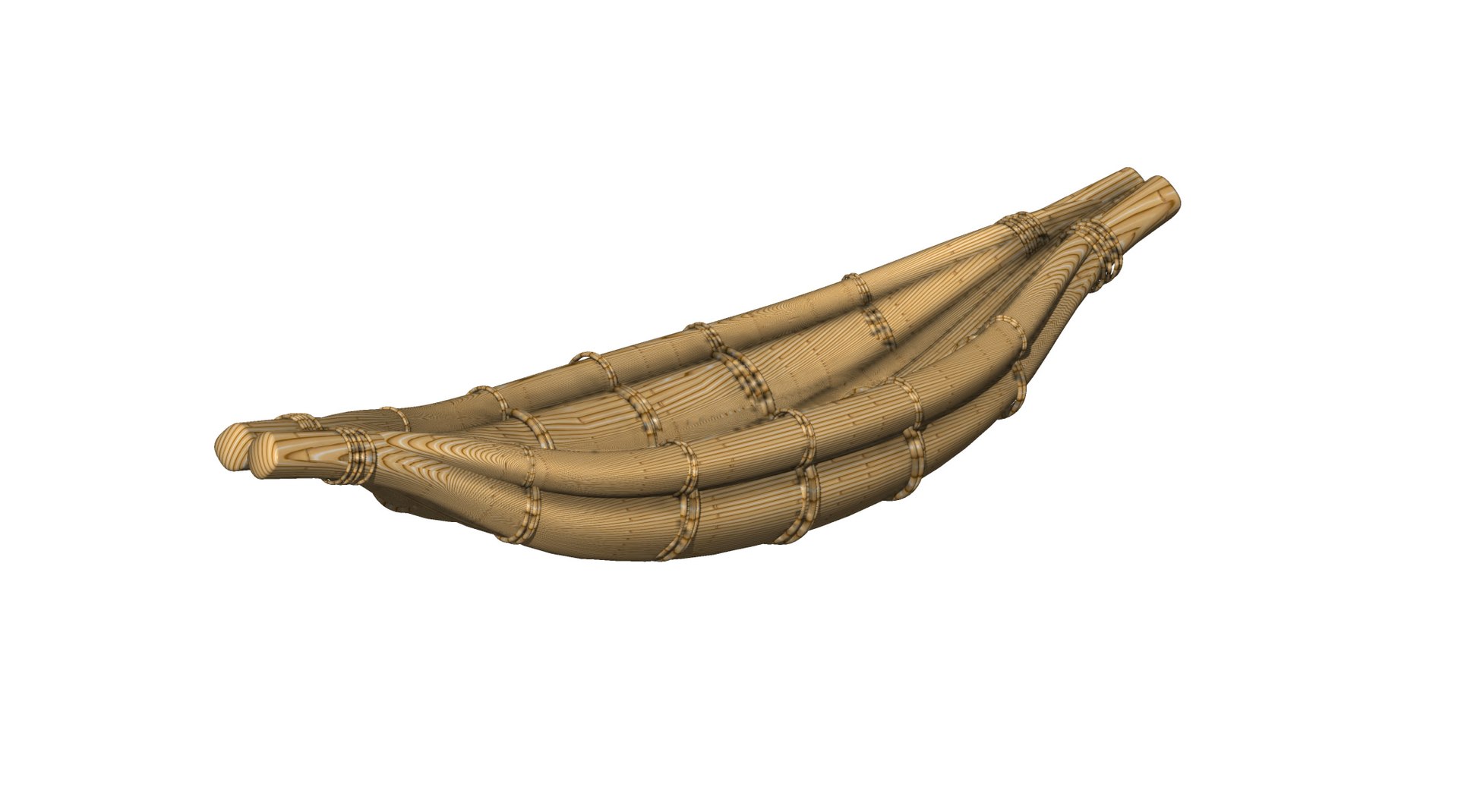 3d Native Tule Reed Canoe Model