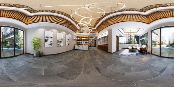 Front desk model of new Chinese style hotel lobby Modelo 3D ...