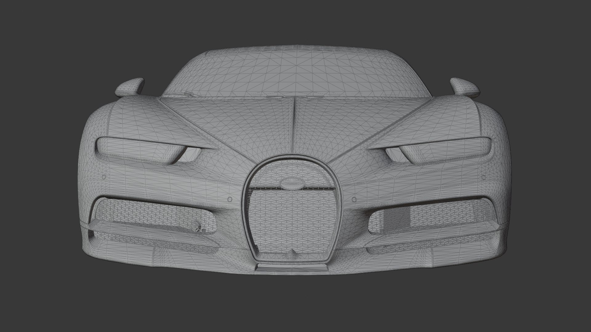 3D Bugatti Chiron High-Detail Supercar 3D Model Clean Topology Game ...