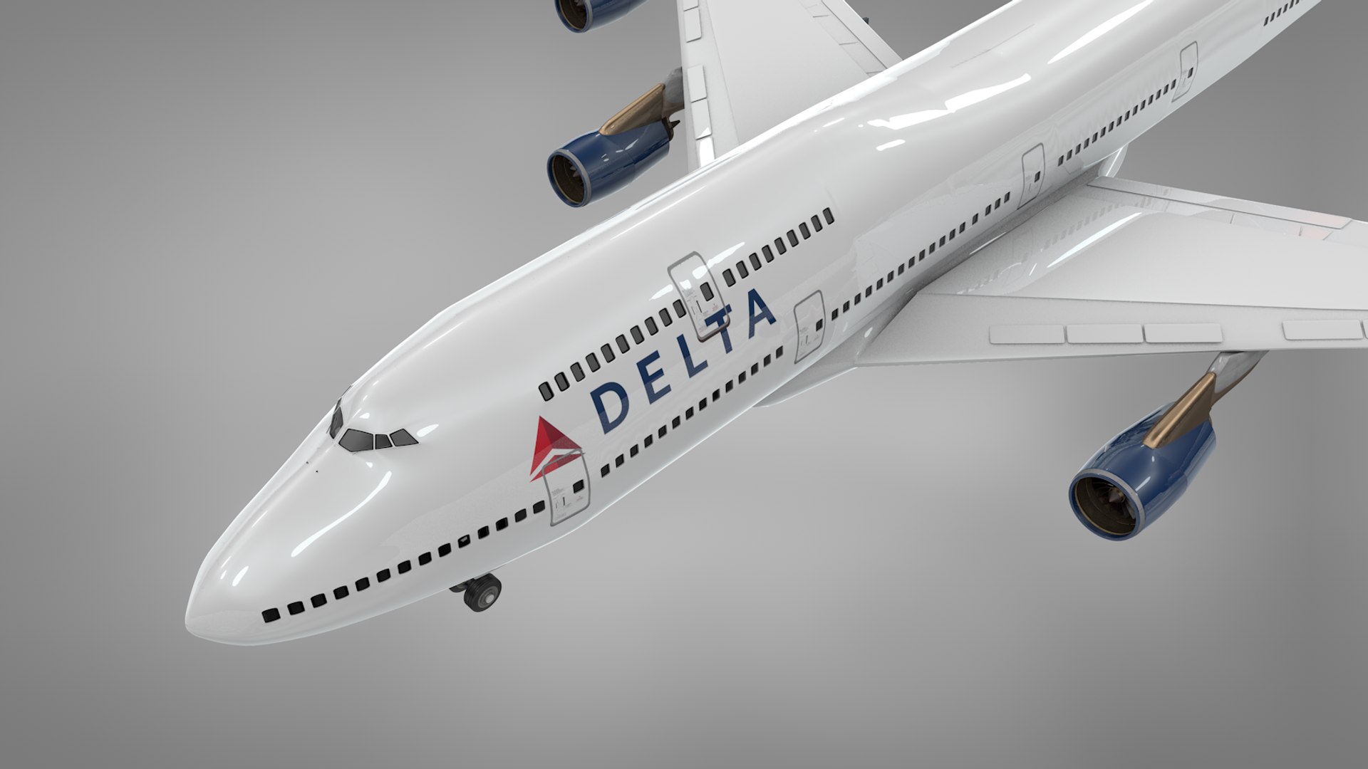 3D Model Boeing 747-400 Delta Air Lines - TurboSquid 1402471