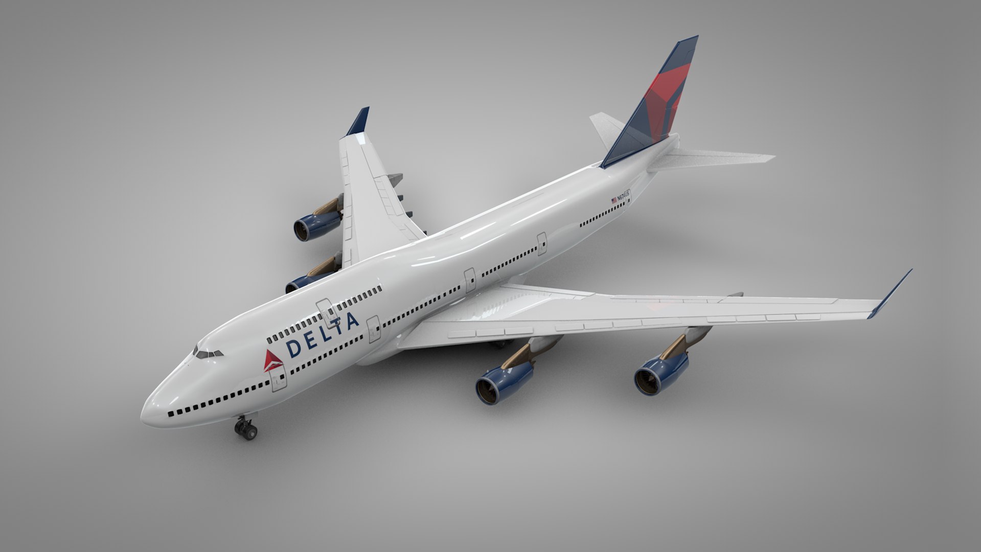 3D Model Boeing 747-400 Delta Air Lines - TurboSquid 1402471
