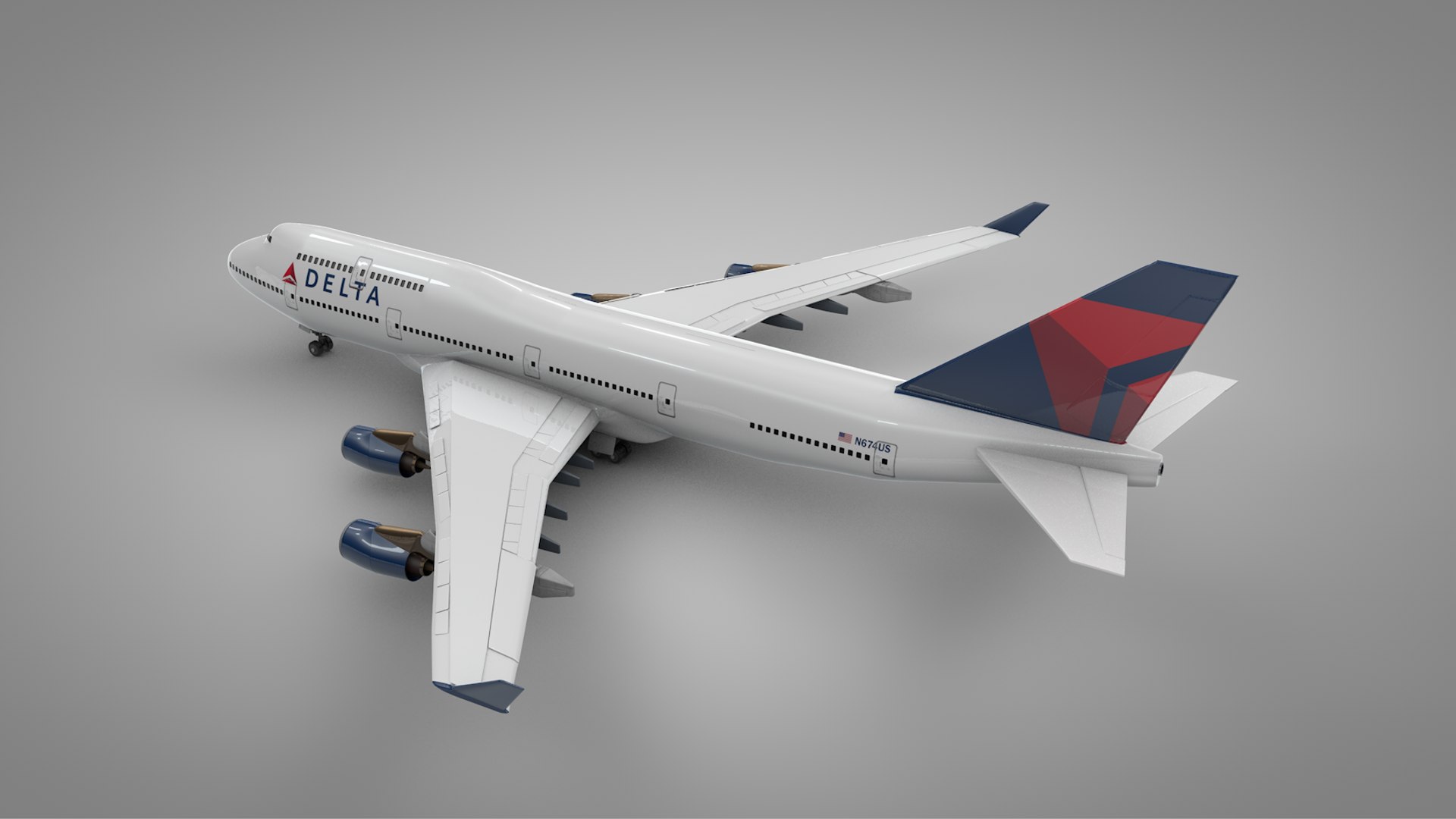 3D Model Boeing 747-400 Delta Air Lines - TurboSquid 1402471