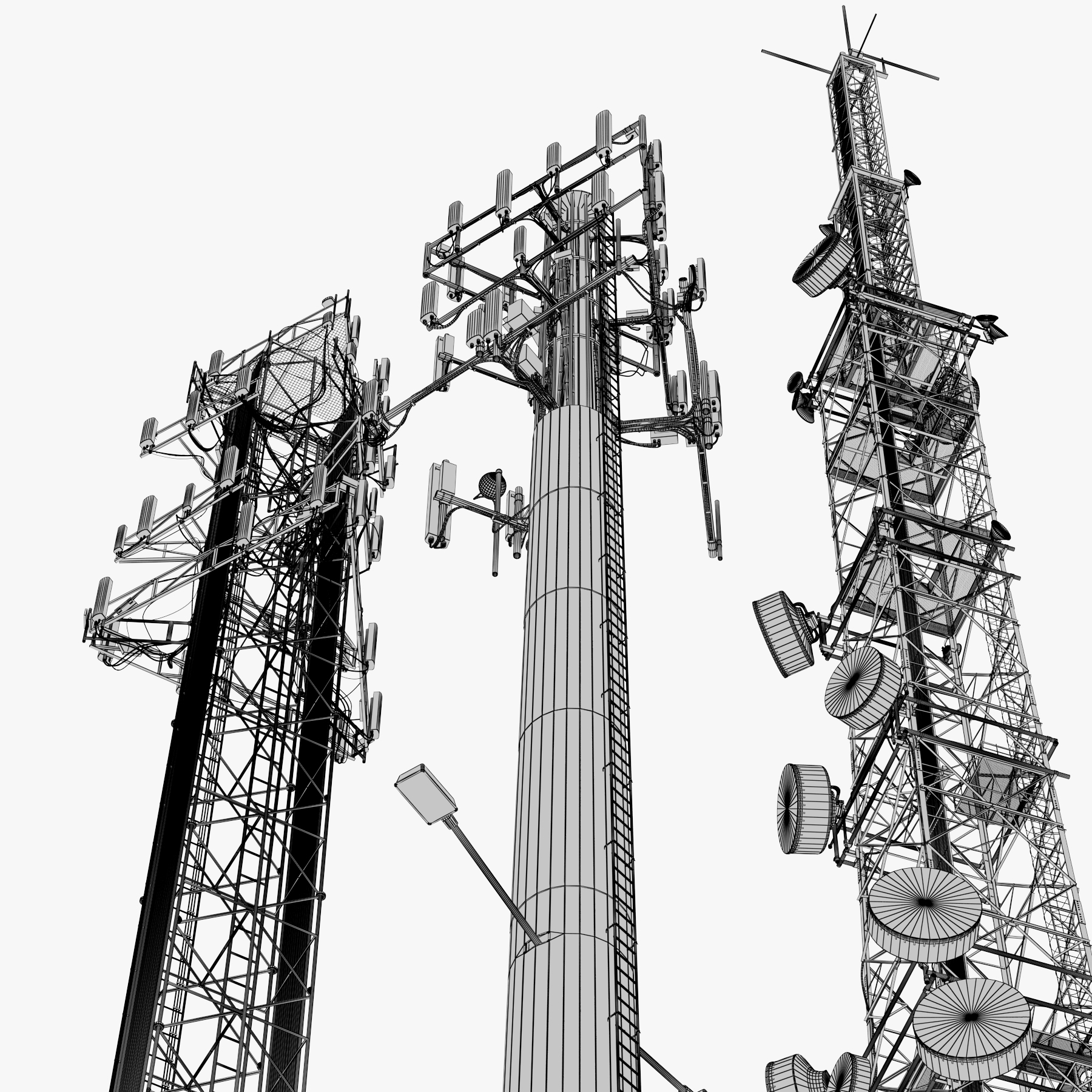 Telecommunication towers 3D model - TurboSquid 1386237
