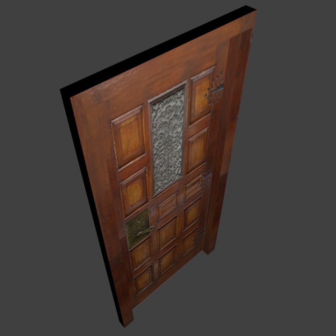 wood door 3d obj