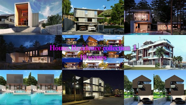 10 scenes of House Residence FBX MAX OBJ SKP format TMB collection 1 3D ...