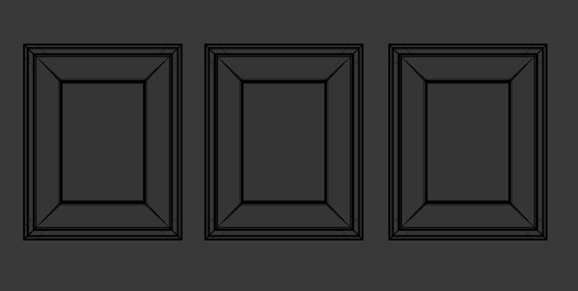 White Picture Frames - 3d 3ds