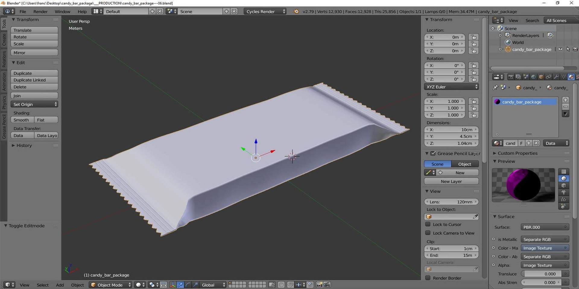 Candy bar package 3D model - TurboSquid 1510955