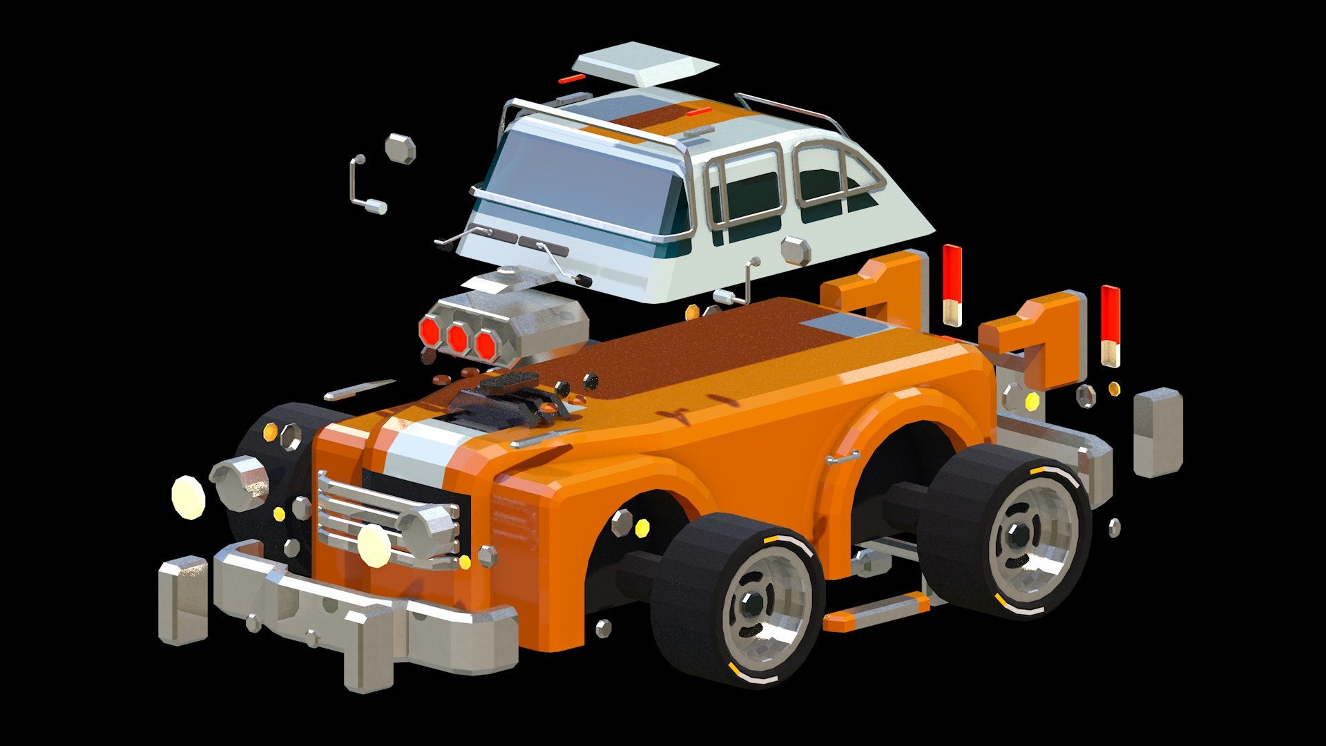 3D Drag Racer - Orange - TurboSquid 2133680