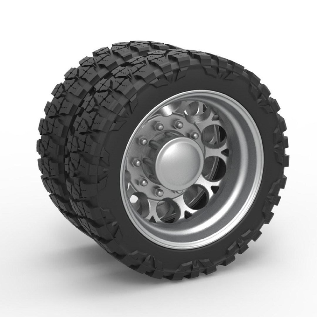 modelo 3d Diecast Rear semi wheel for pickup Version 6 Scale 1 to 25 ...