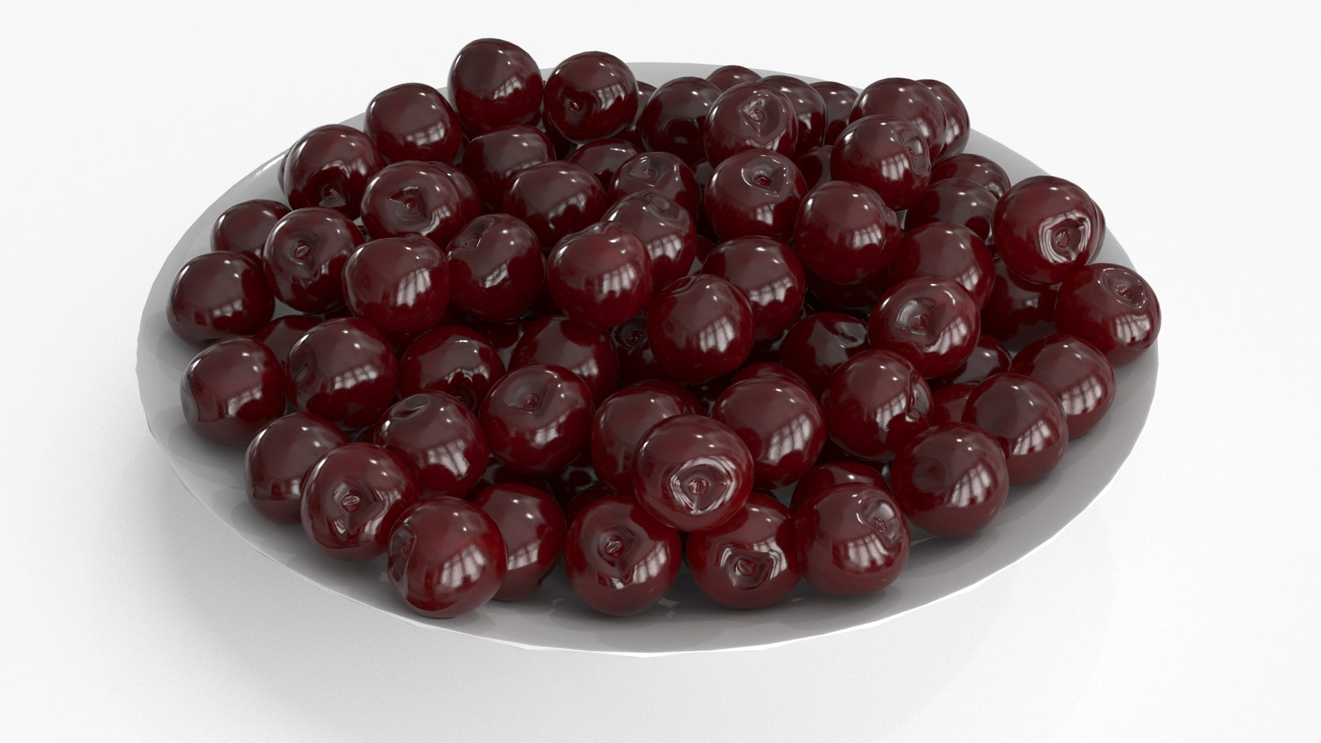 Cherry In Plate 3D Model - TurboSquid 2064161