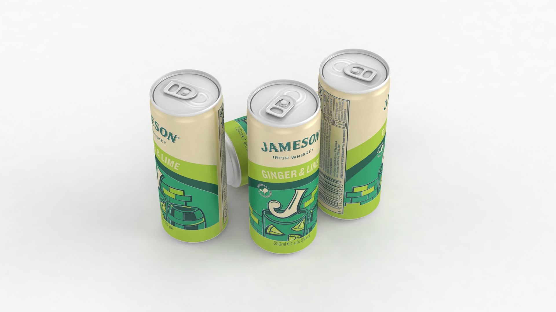 Alcohol Can Jameson Irish Whiskey Ginger And Lime 250ml 2024 3D Model ...