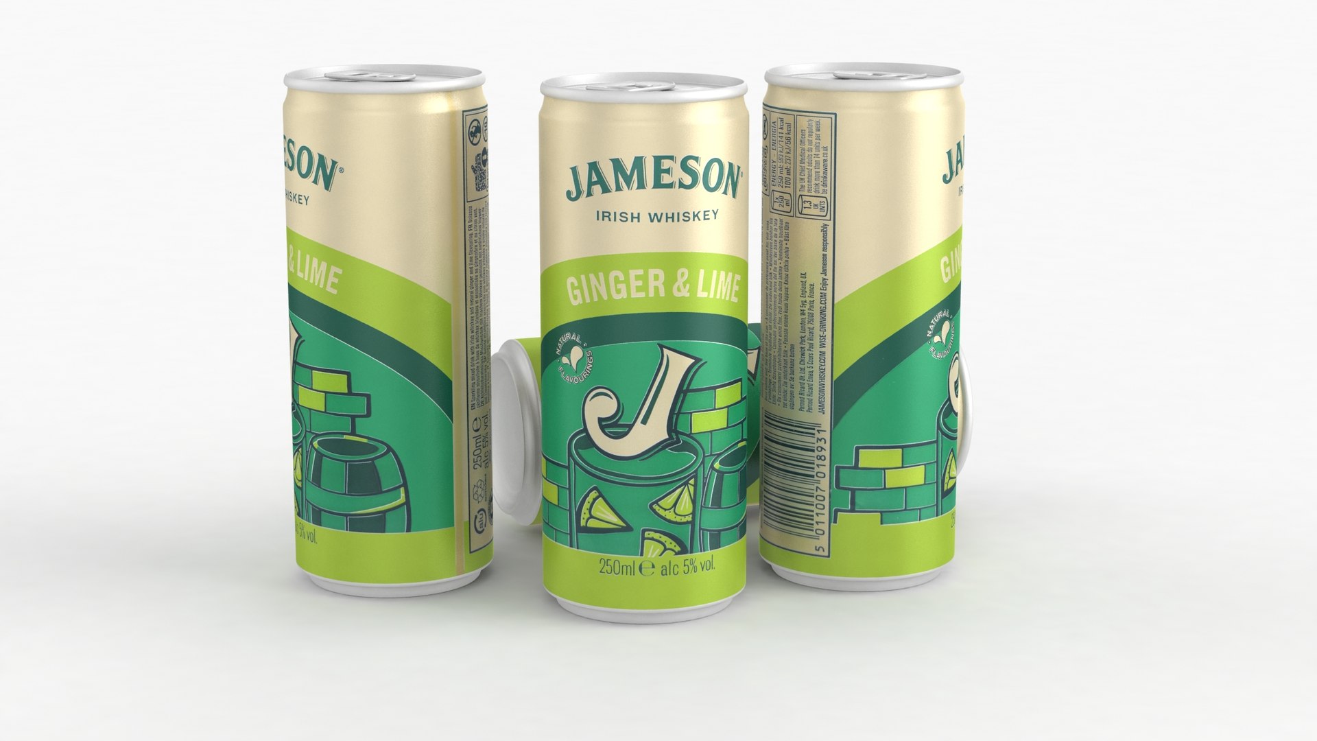 Alcohol Can Jameson Irish Whiskey Ginger And Lime 250ml 2024 3D Model ...