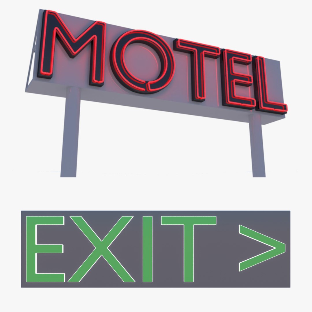 3D EXIT Sign And MOTEL Billboard Model - TurboSquid 2104829
