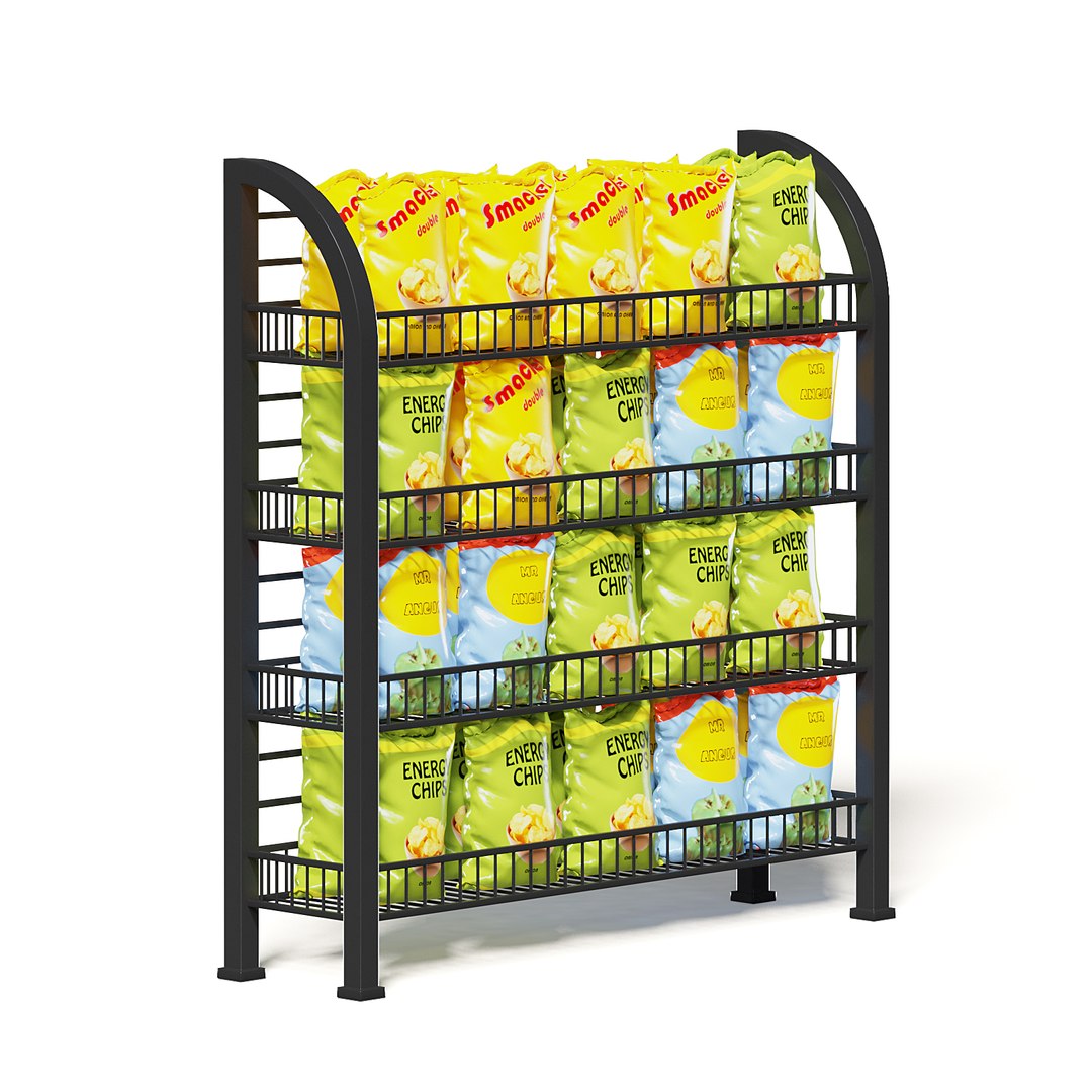 3D Model Market Rack Chips - TurboSquid 1390724