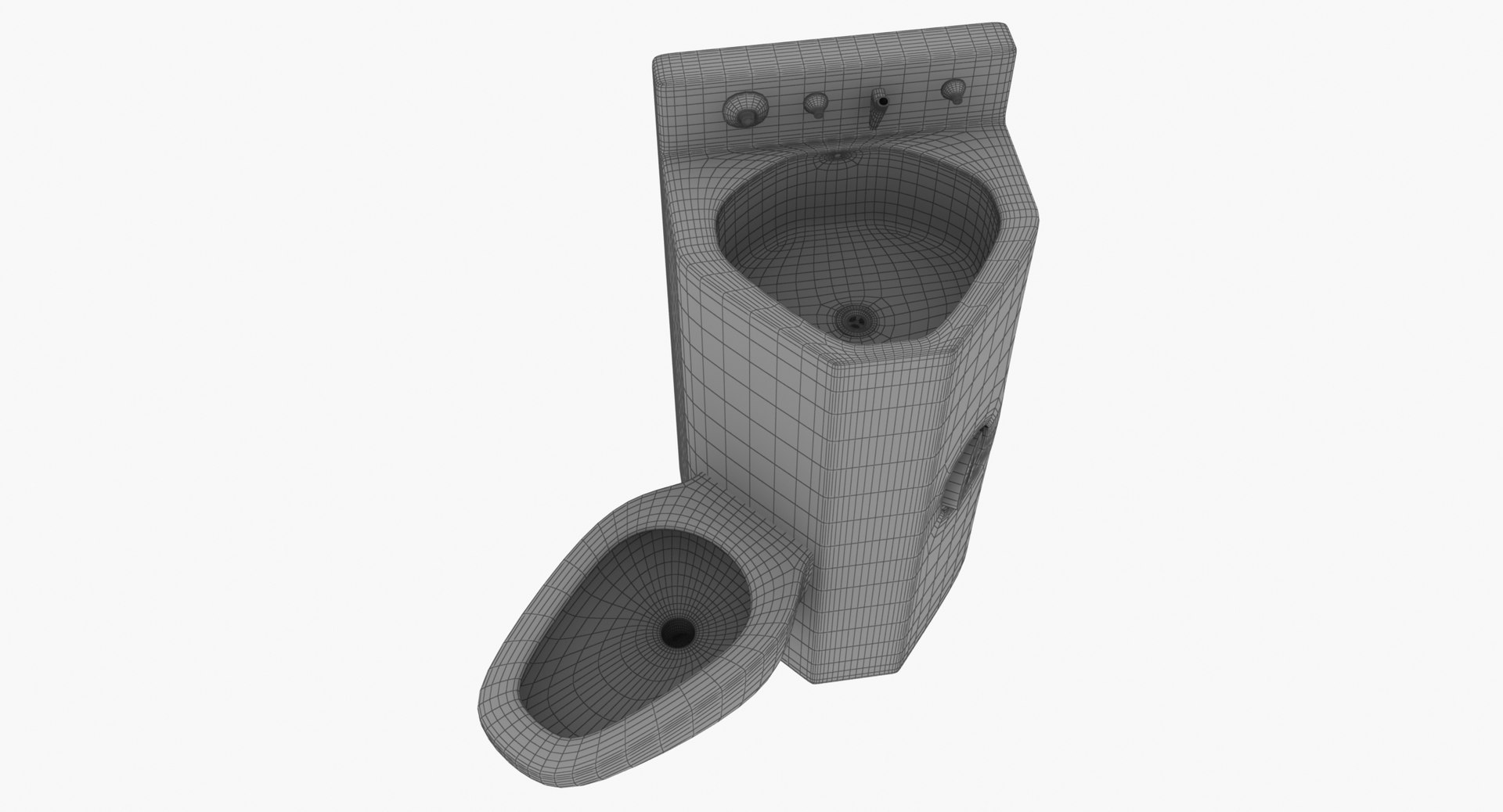 Realistic Prison Toilet Sink Model - TurboSquid 1375232