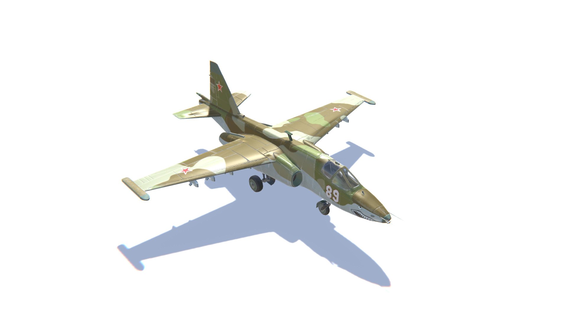 3D Model SU-25 Frogfoot Jet Fighter Aircraft Low-poly 3D Model ...