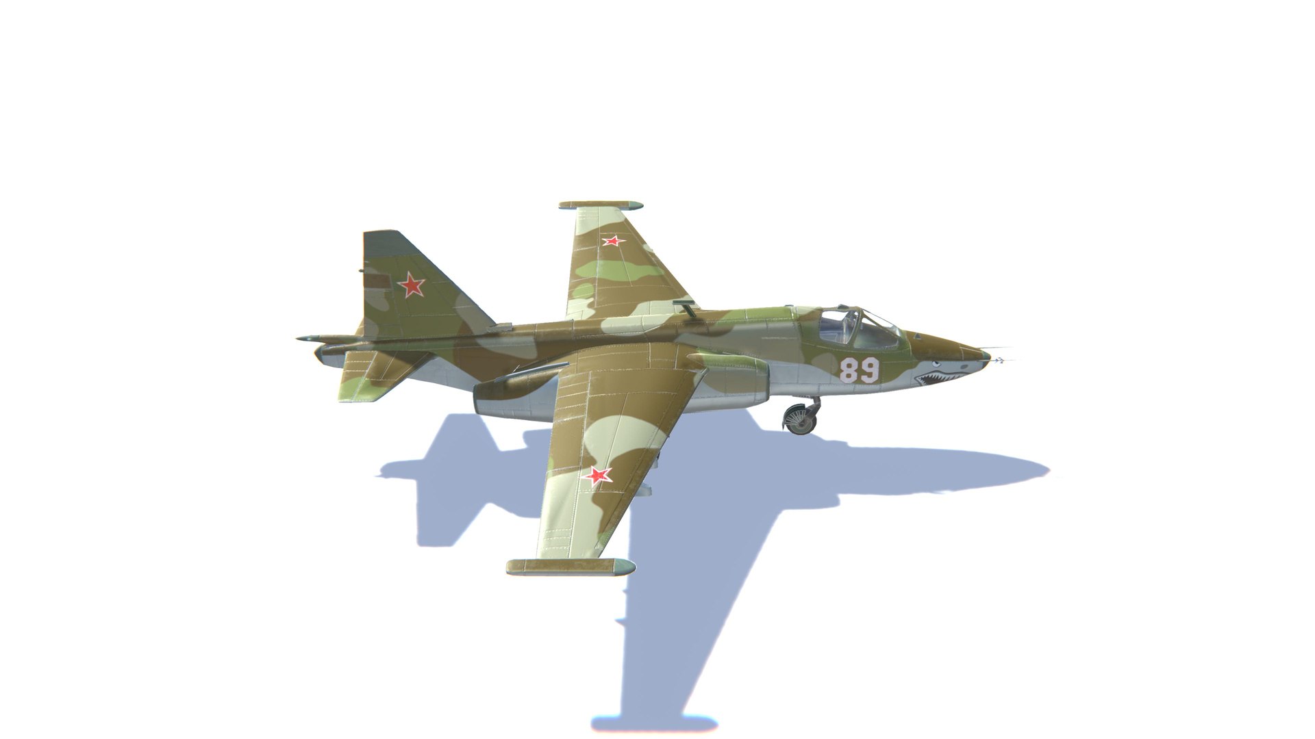 3D Model SU-25 Frogfoot Jet Fighter Aircraft Low-poly 3D Model ...