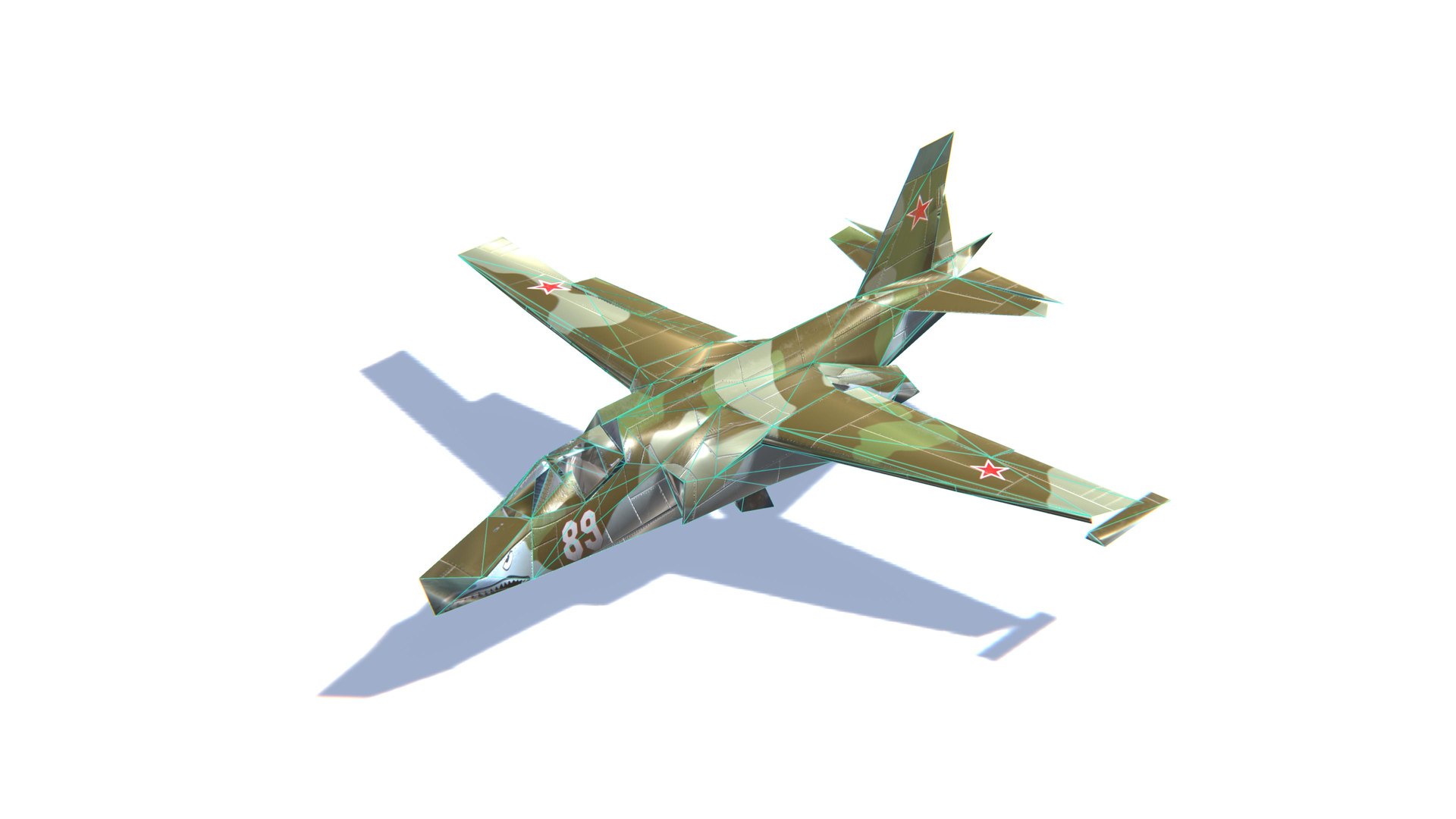3D model SU-25 Frogfoot Jet Fighter Aircraft Low-poly 3D model ...