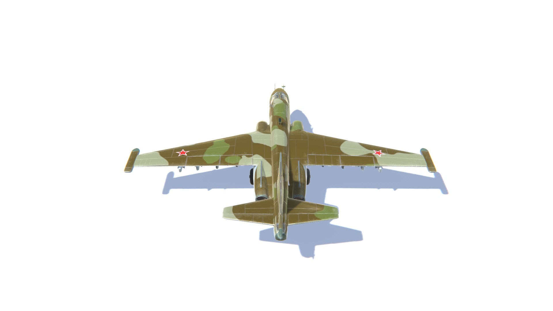 3D Model SU-25 Frogfoot Jet Fighter Aircraft Low-poly 3D Model ...