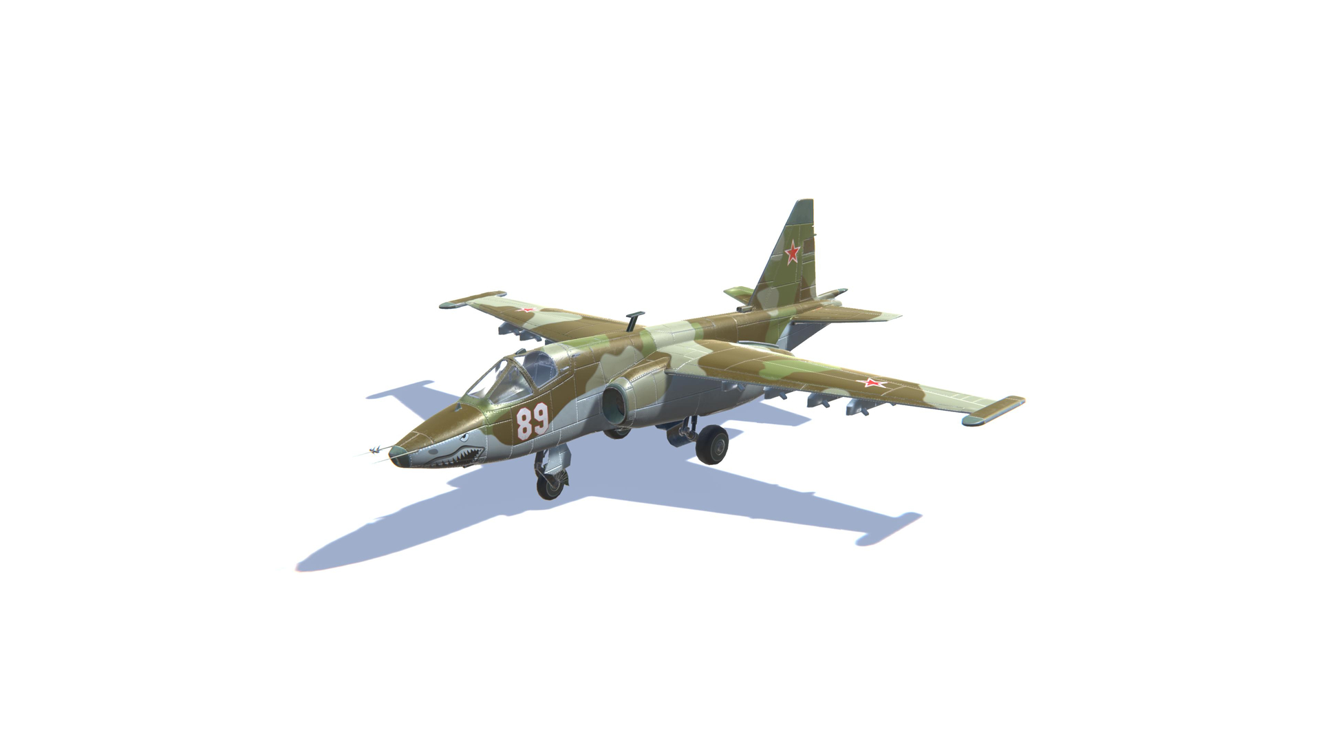 3D Model SU-25 Frogfoot Jet Fighter Aircraft Low-poly 3D Model ...