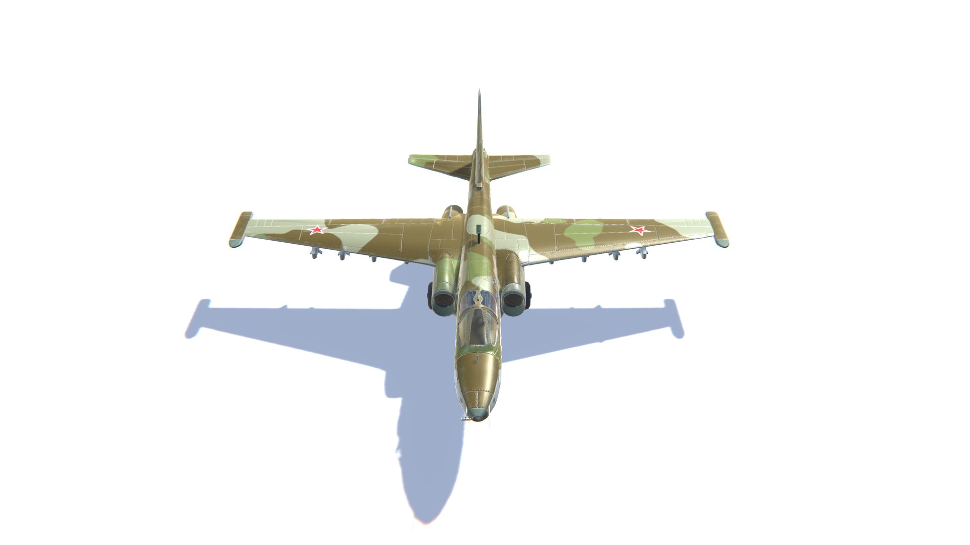 3D Model SU-25 Frogfoot Jet Fighter Aircraft Low-poly 3D Model ...