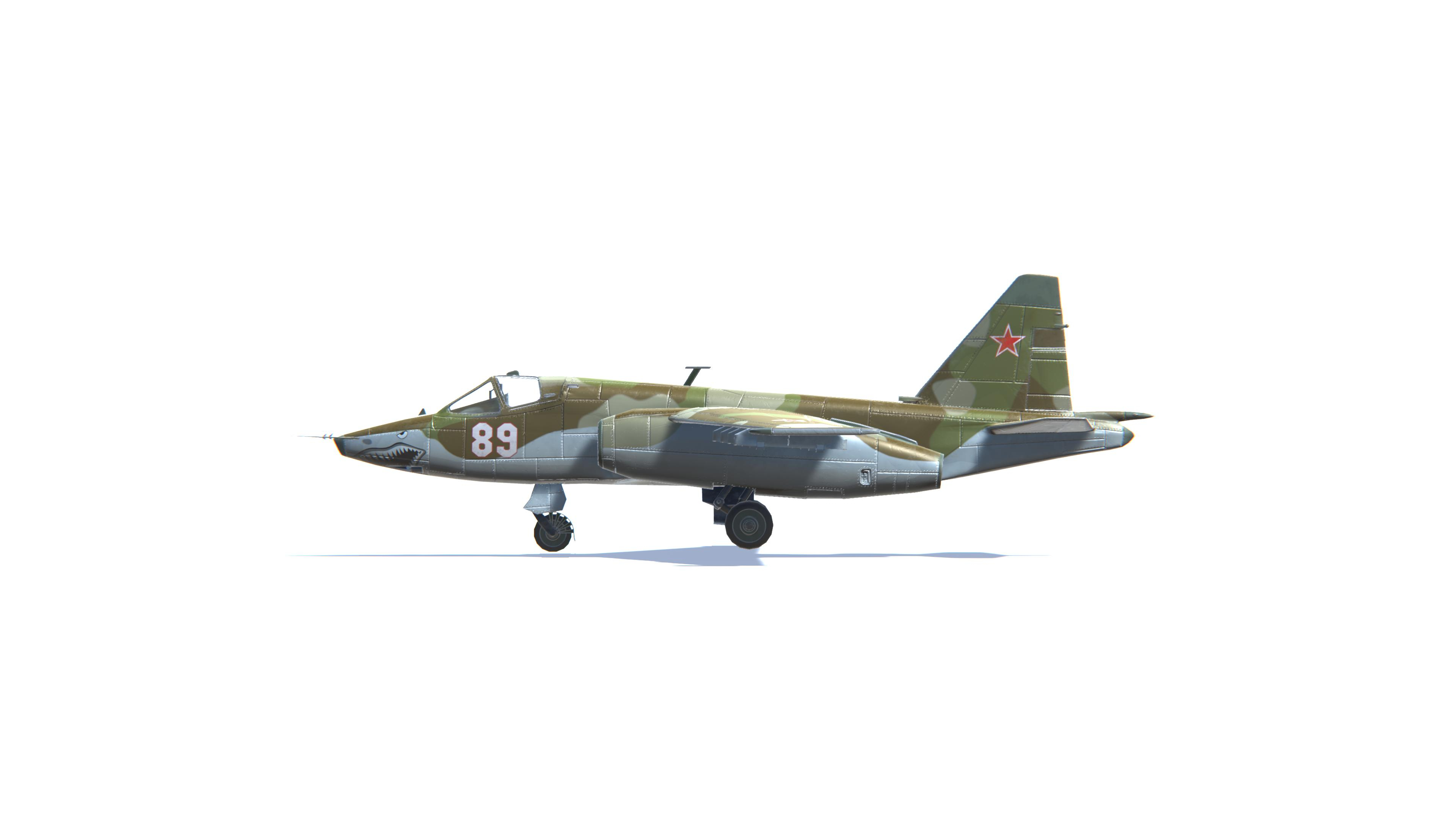 3D model SU-25 Frogfoot Jet Fighter Aircraft Low-poly 3D model ...