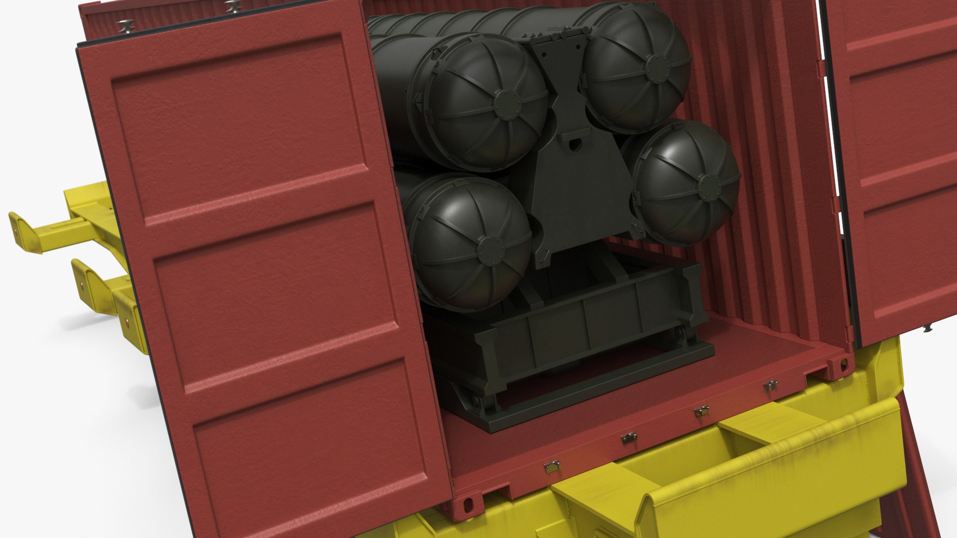 3D Model Missile Launch Container On Trailer Rigged - TurboSquid 2435060