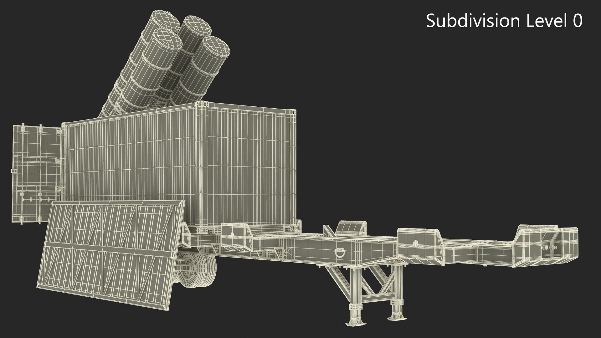 3D Model Missile Launch Container On Trailer Rigged - TurboSquid 2435060