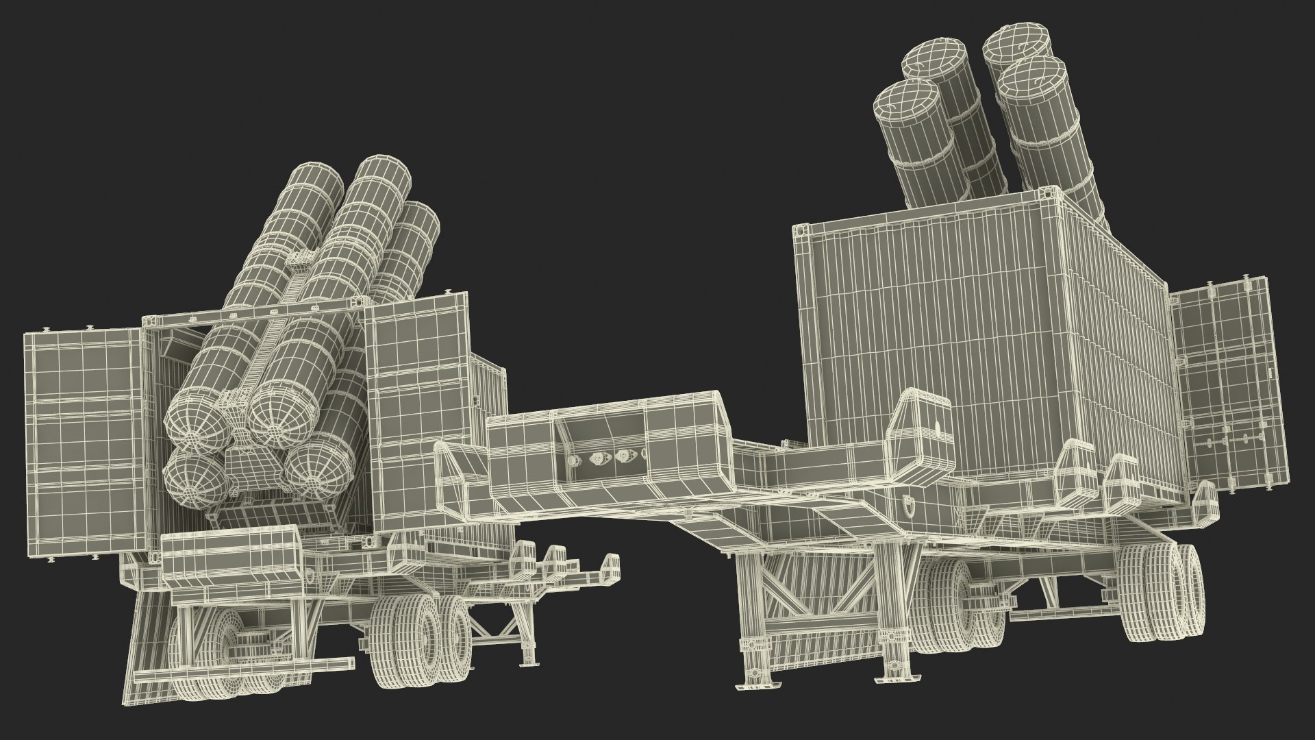 3D Model Missile Launch Container On Trailer Rigged - TurboSquid 2435060