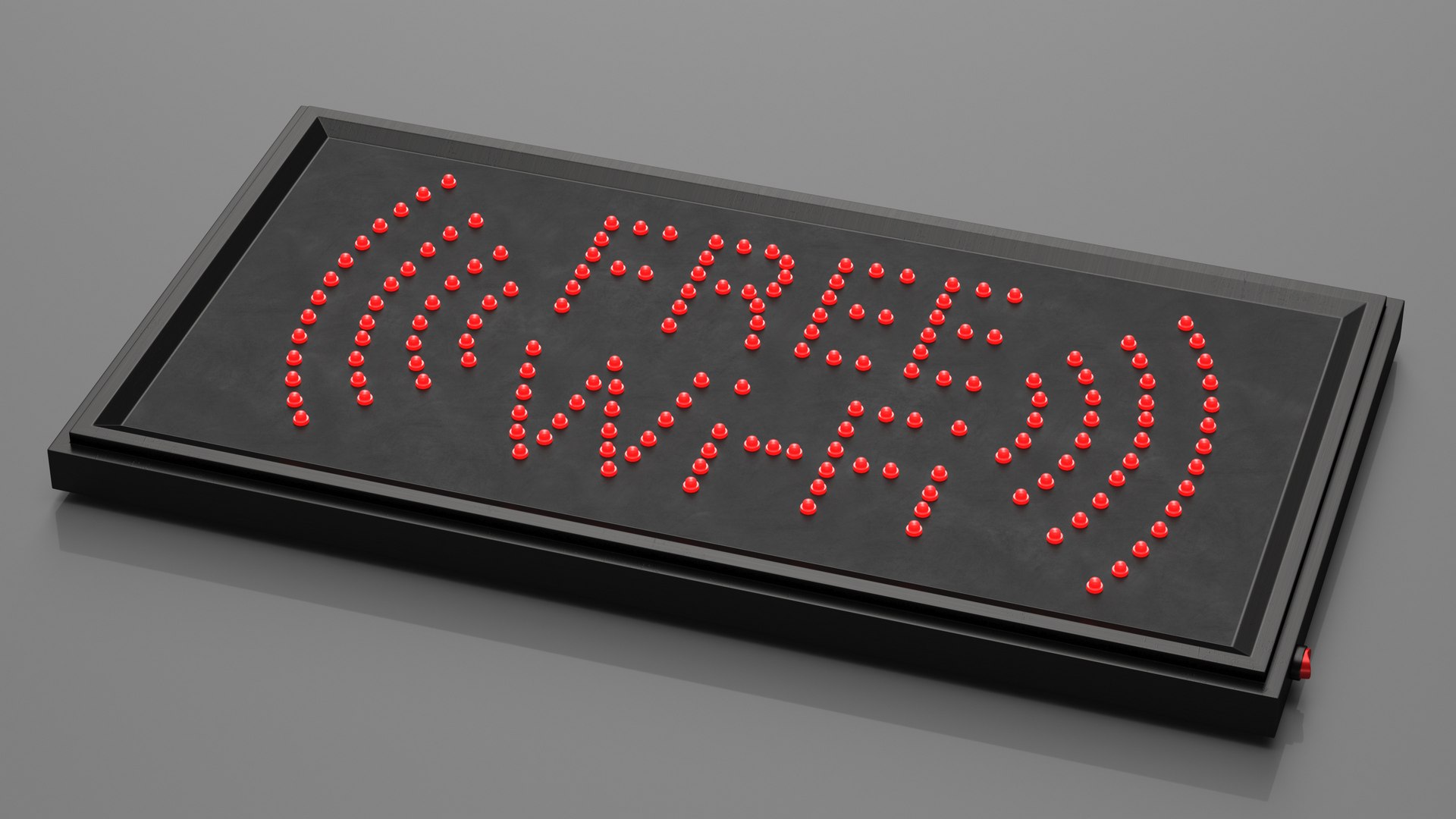 3D Free WiFi LED Sign Red Neon Light ON - TurboSquid 2106157