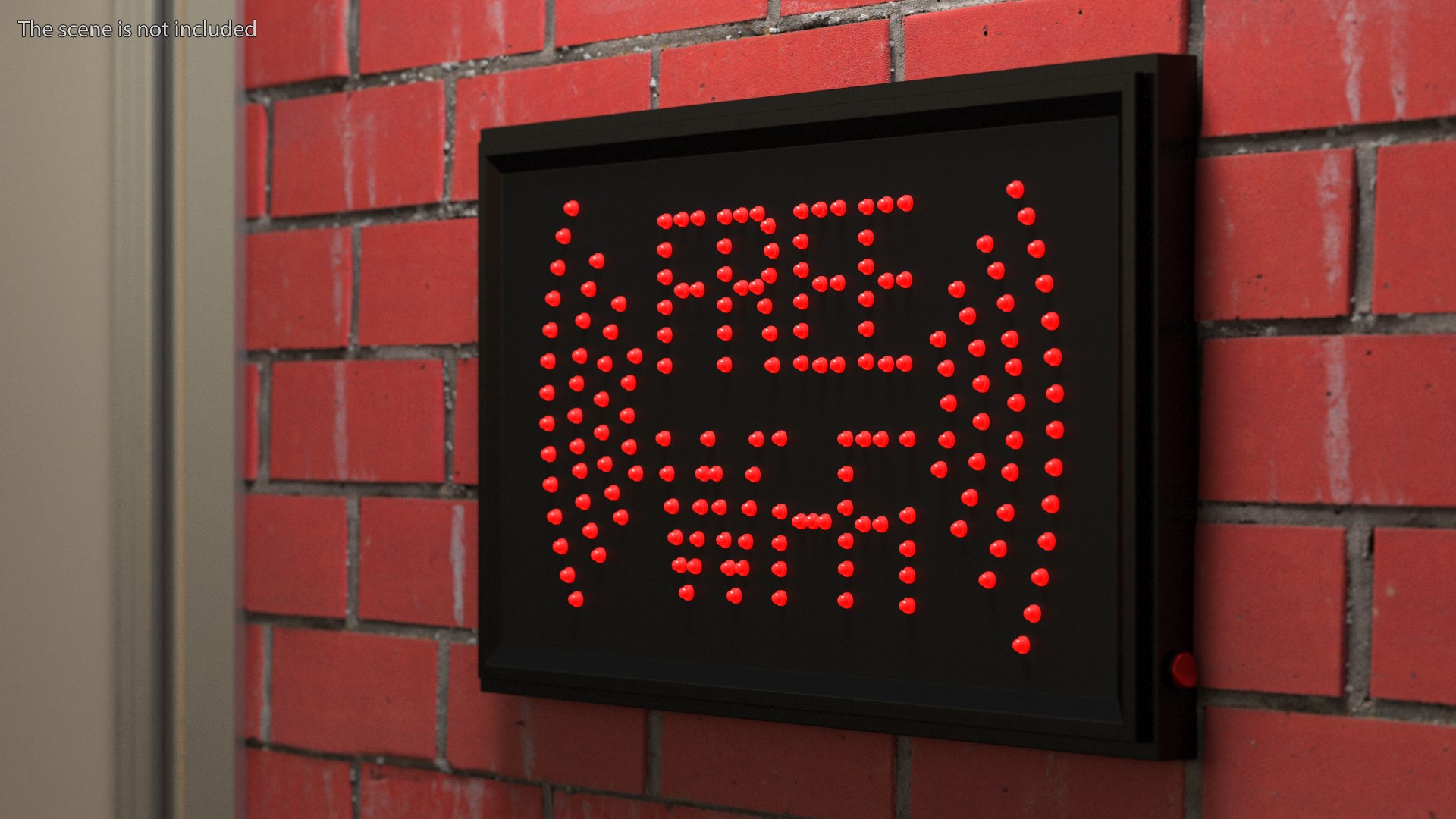 3D Free WiFi LED Sign Red Neon Light ON - TurboSquid 2106157