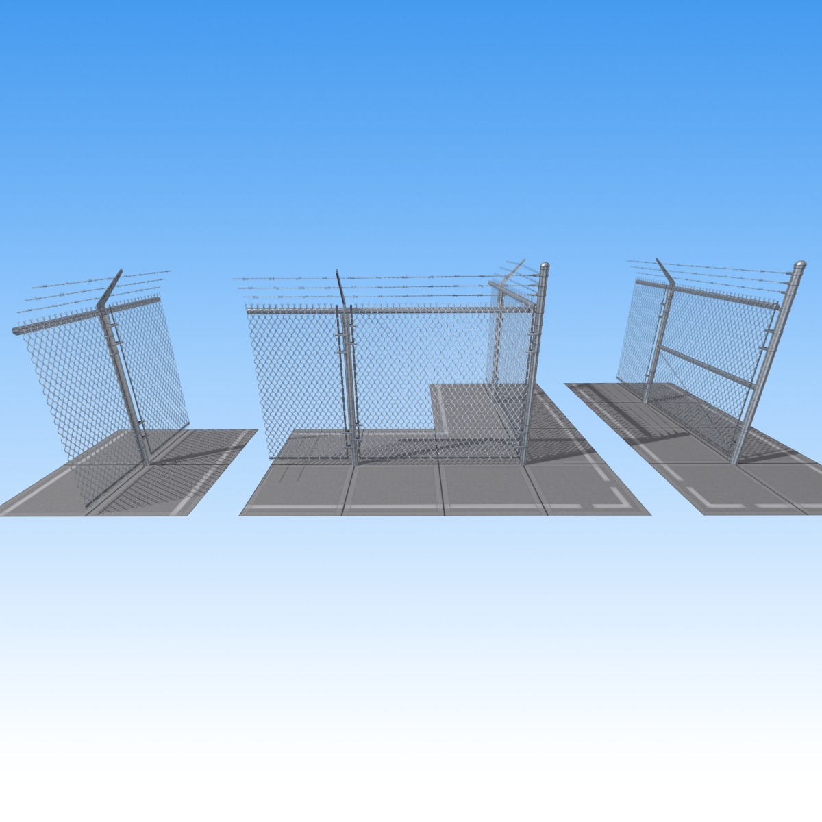 chain link fence 3d model