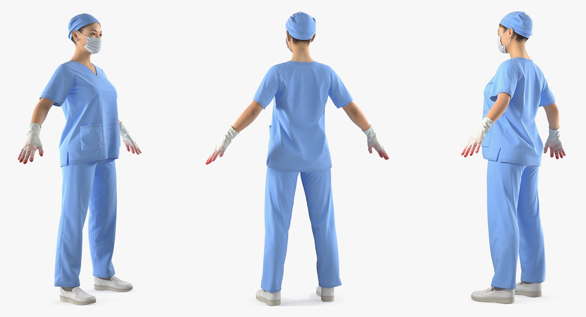 3D model asian female surgeon stained - TurboSquid 1408768