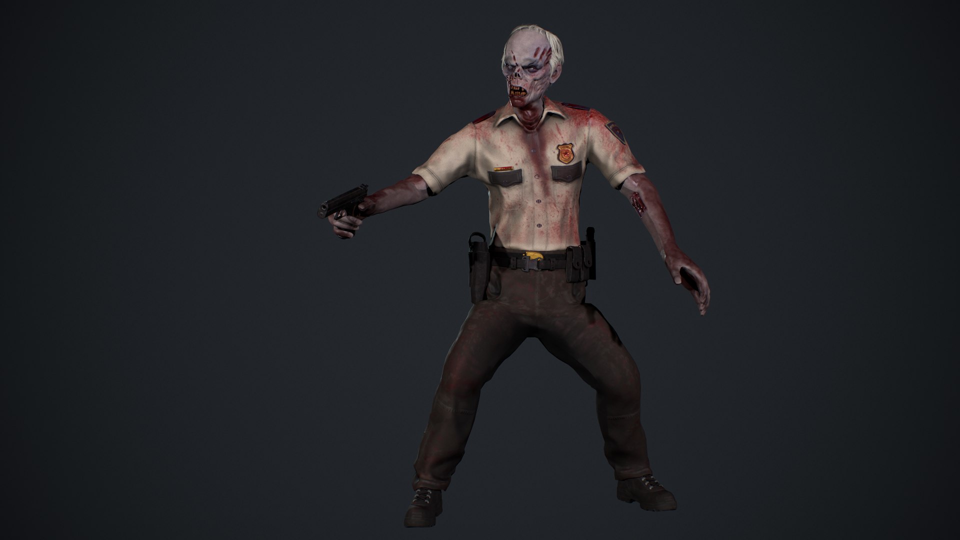 3D Zombie Cop Model - TurboSquid 2297583