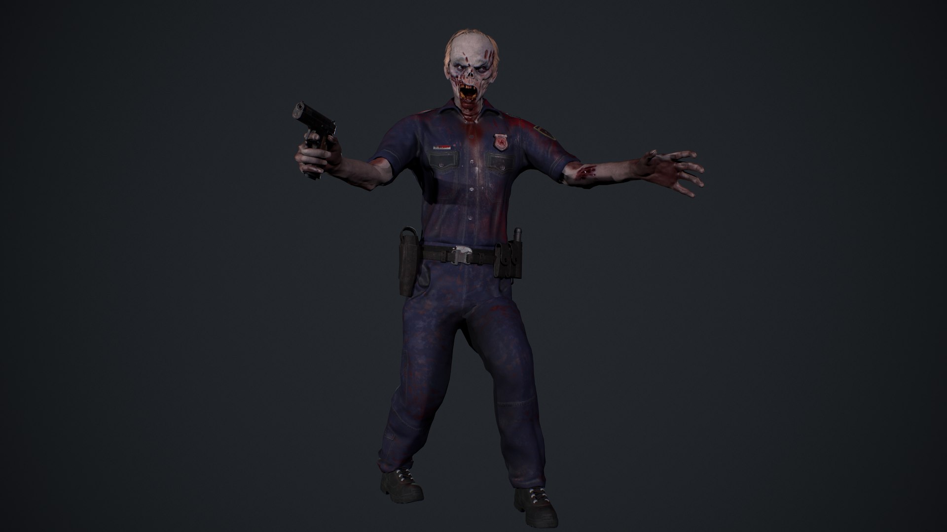 3D Zombie Cop Model - TurboSquid 2297583