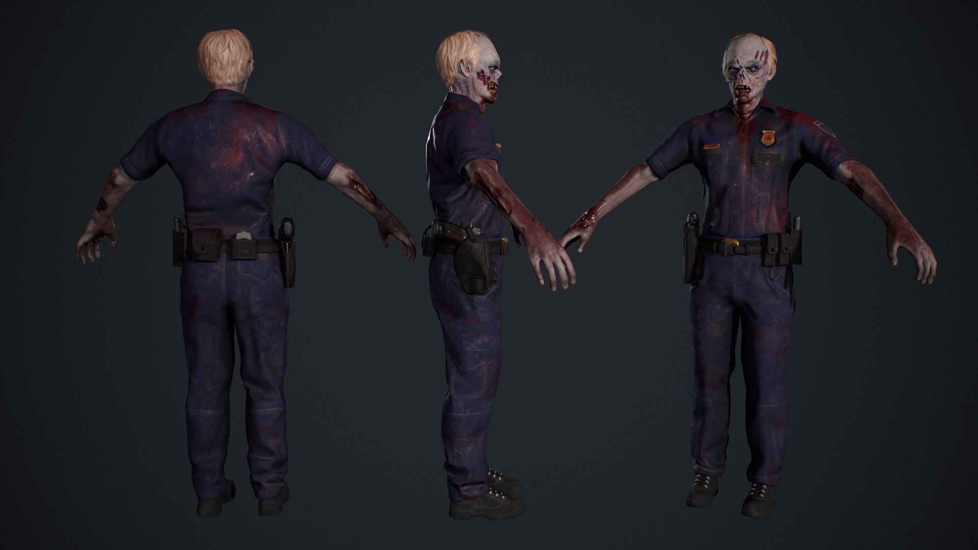 3D Zombie Cop Model - TurboSquid 2297583