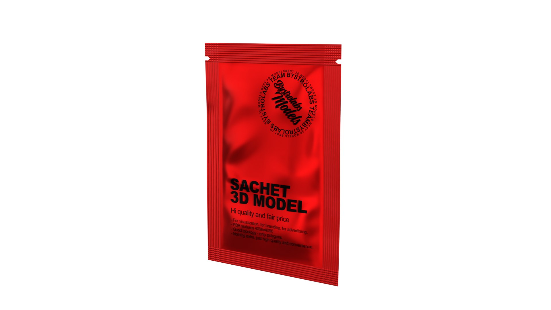 Red Sachet 3D Model - TurboSquid 2379178