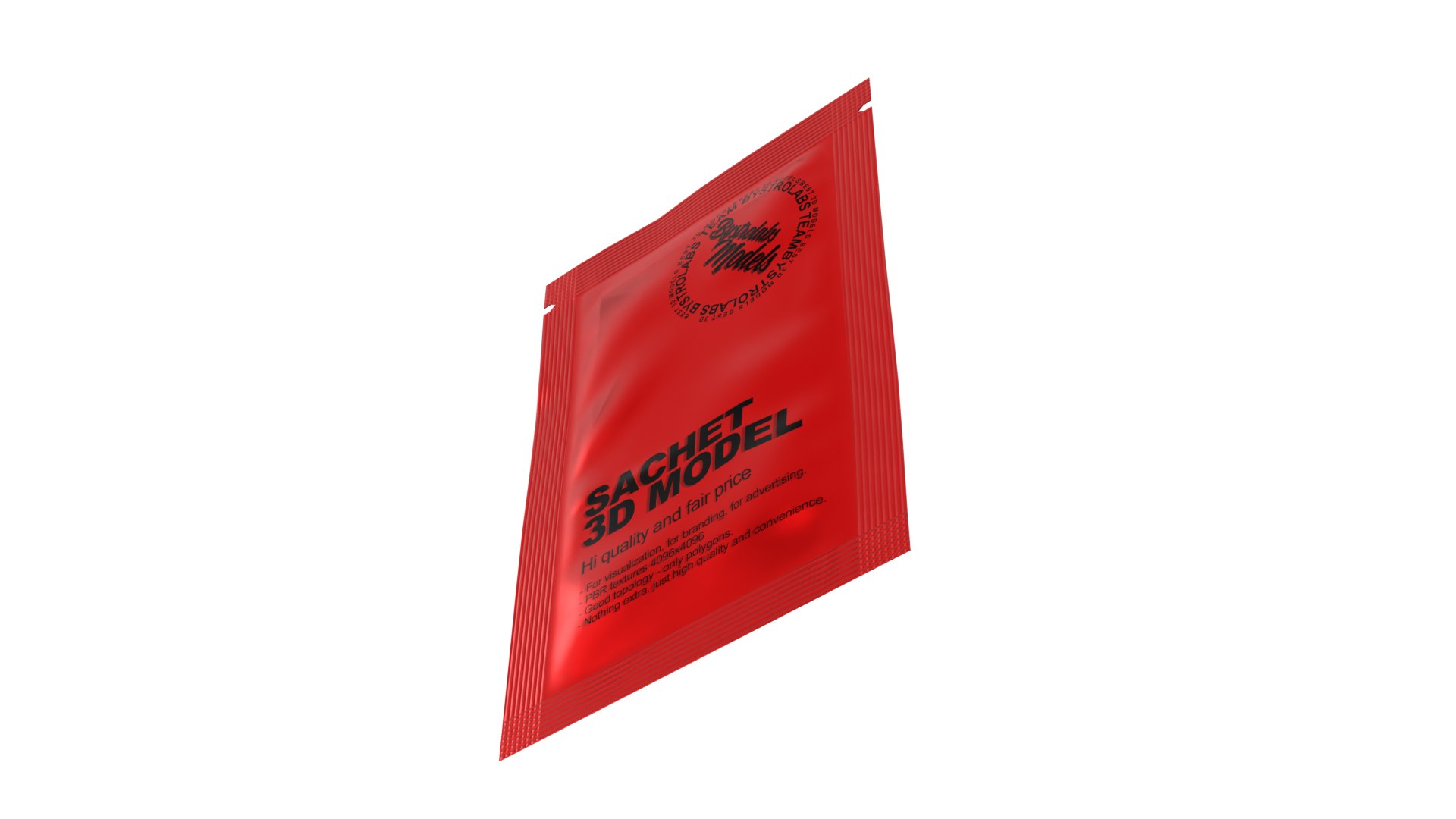 Red Sachet 3D Model - TurboSquid 2379178