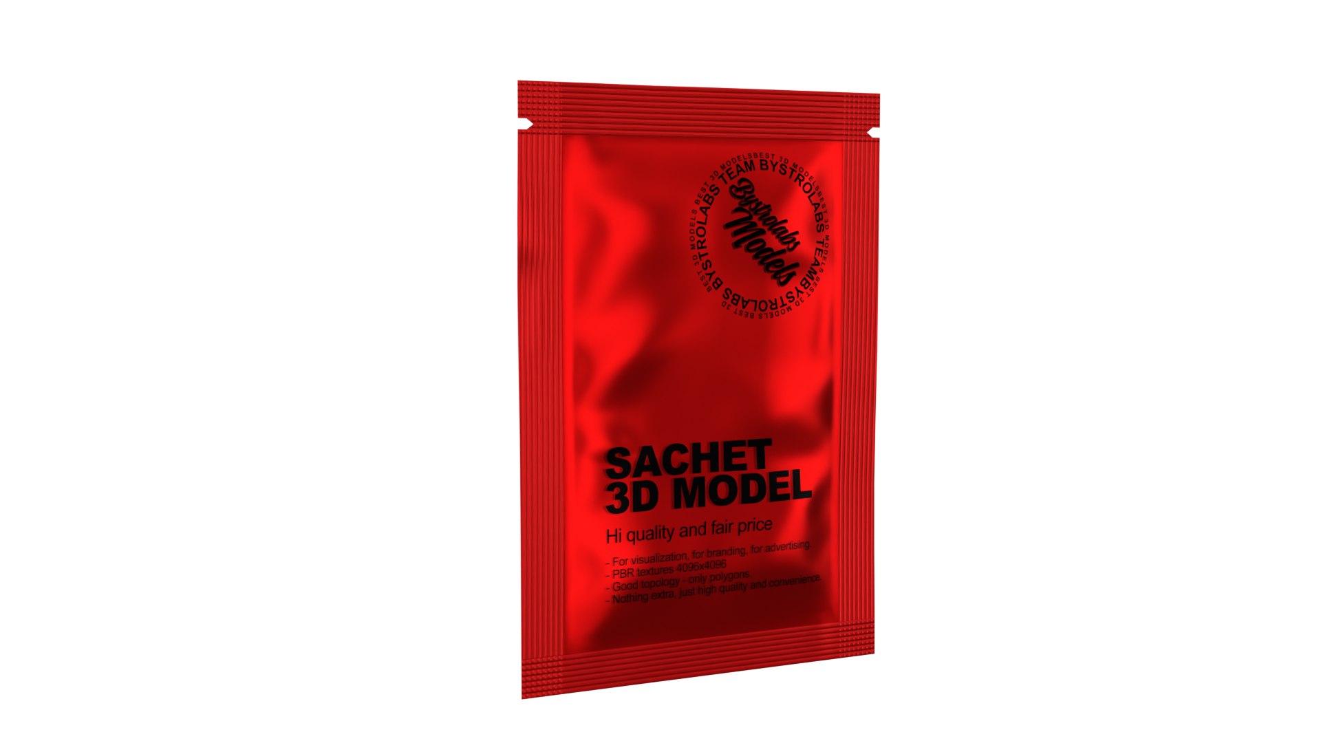 Red Sachet 3D Model - TurboSquid 2379178