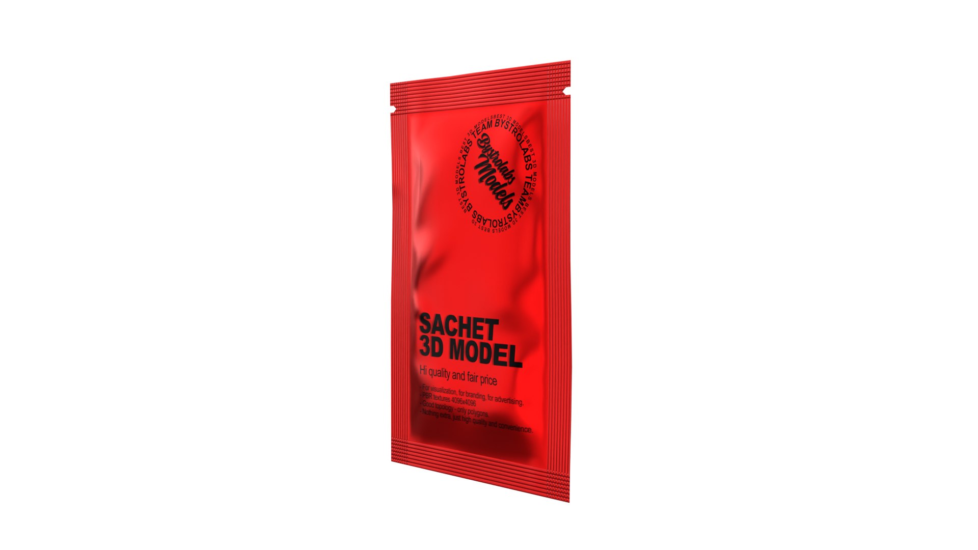 Red Sachet 3D Model - TurboSquid 2379178