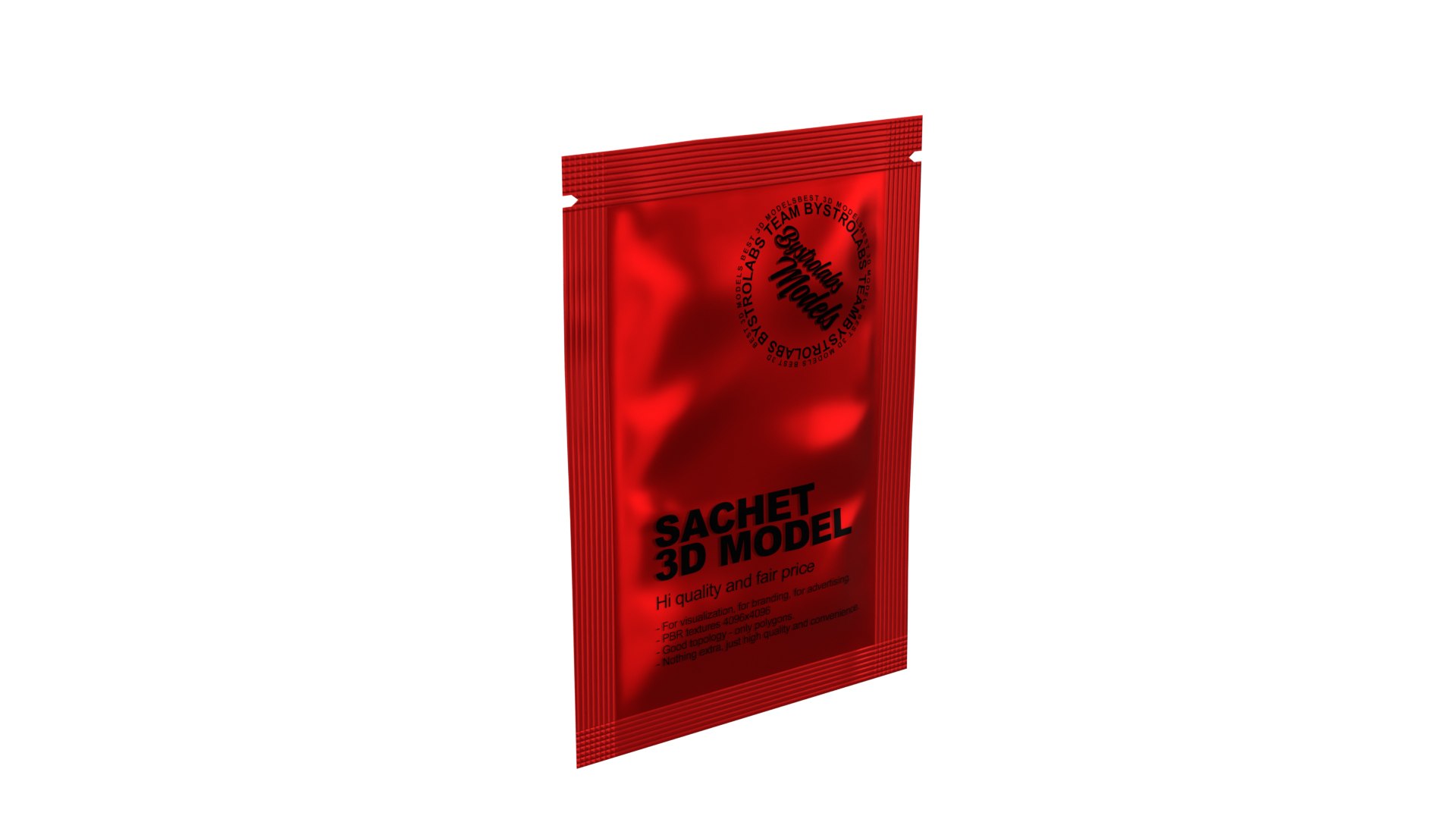 Red Sachet 3D Model - TurboSquid 2379178