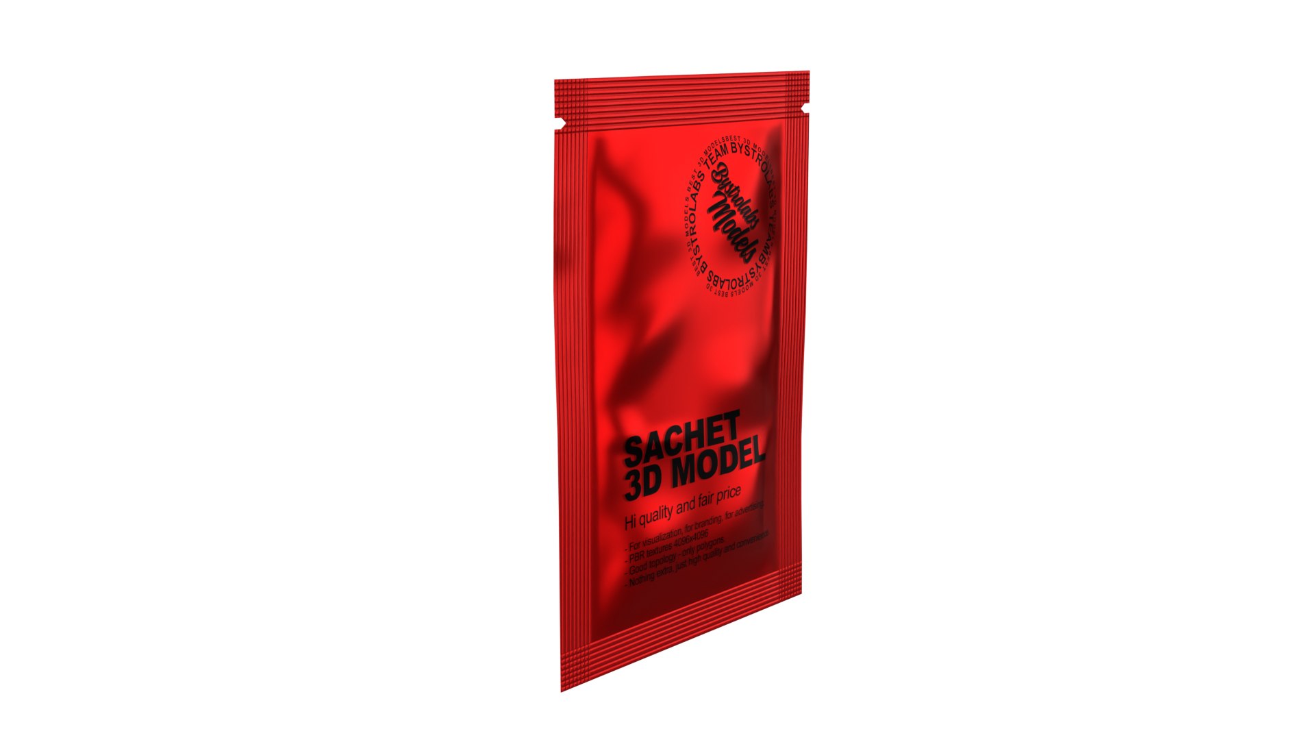 Red Sachet 3D Model - TurboSquid 2379178