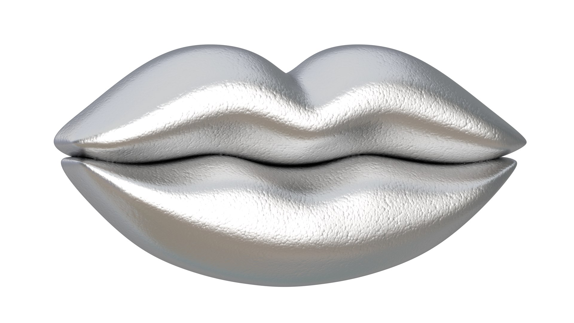 3D Lips Icon Silver Model - TurboSquid 1986470